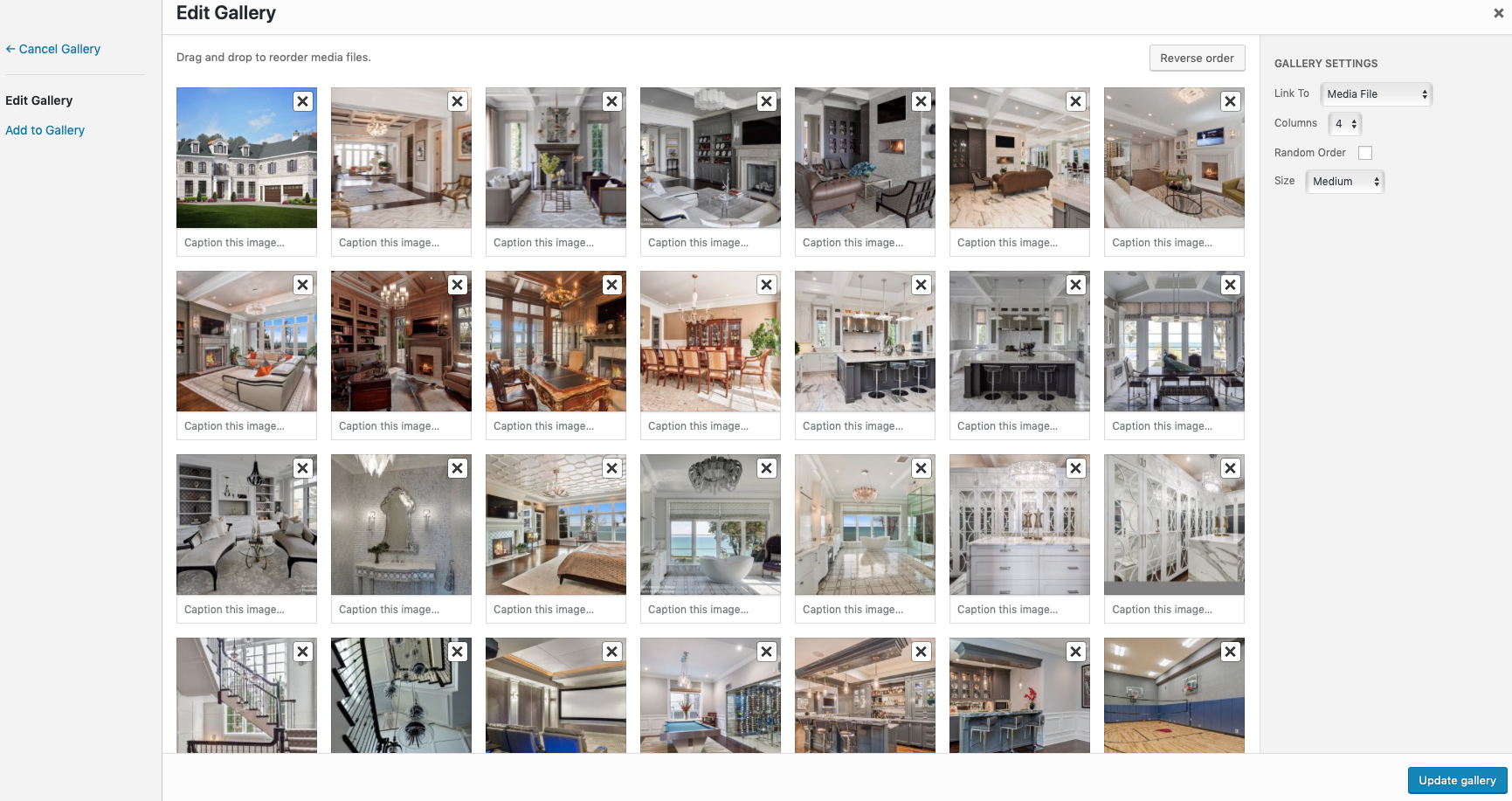How to add or edit images and image galleries - Heritage Luxury Homes